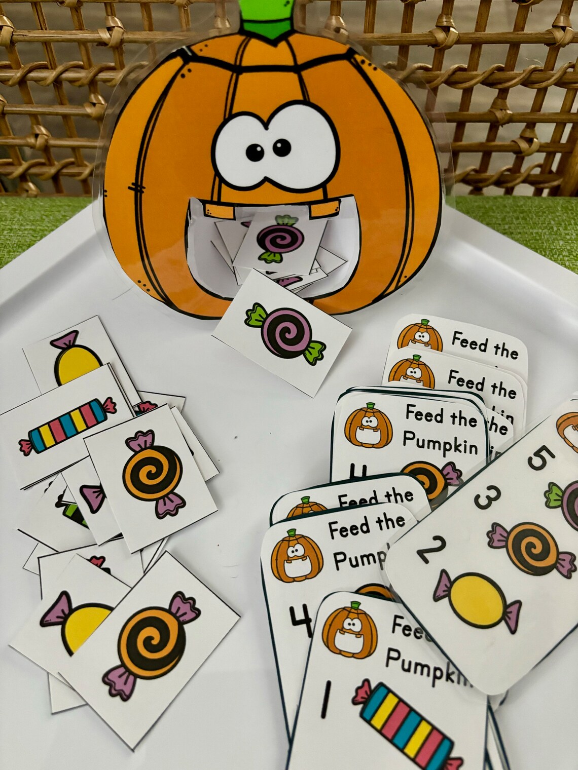 Feed the Pumpkin Task Box Center Beginning Sound & Counting up to 10 ...