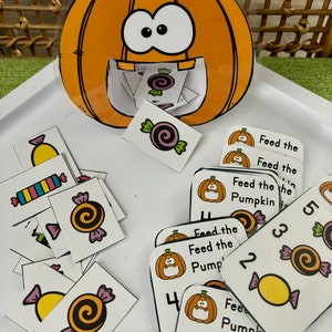 Feed the Pumpkin Task Box Center Beginning Sound & Counting up to 10 ...