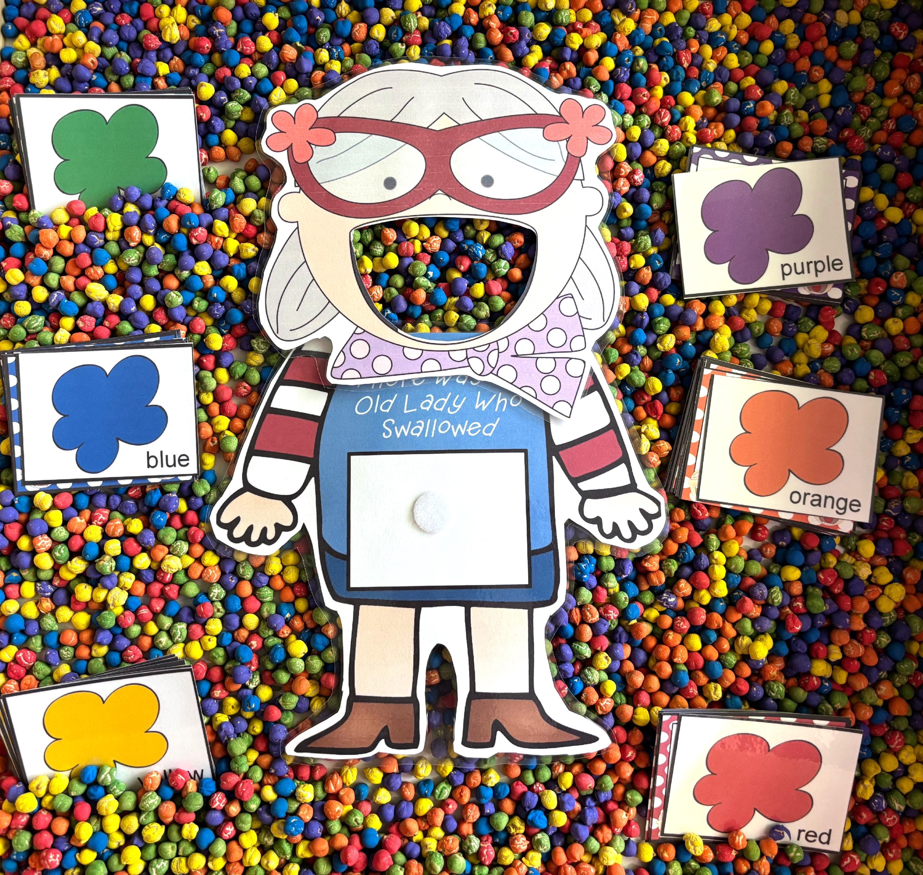 There Was an Old Lady Who Swallowed Colors Literacy Center Color ...