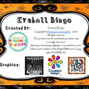 Eyeball Bingo - Counting 0-20 Math Center (printable PDF) - Etsy