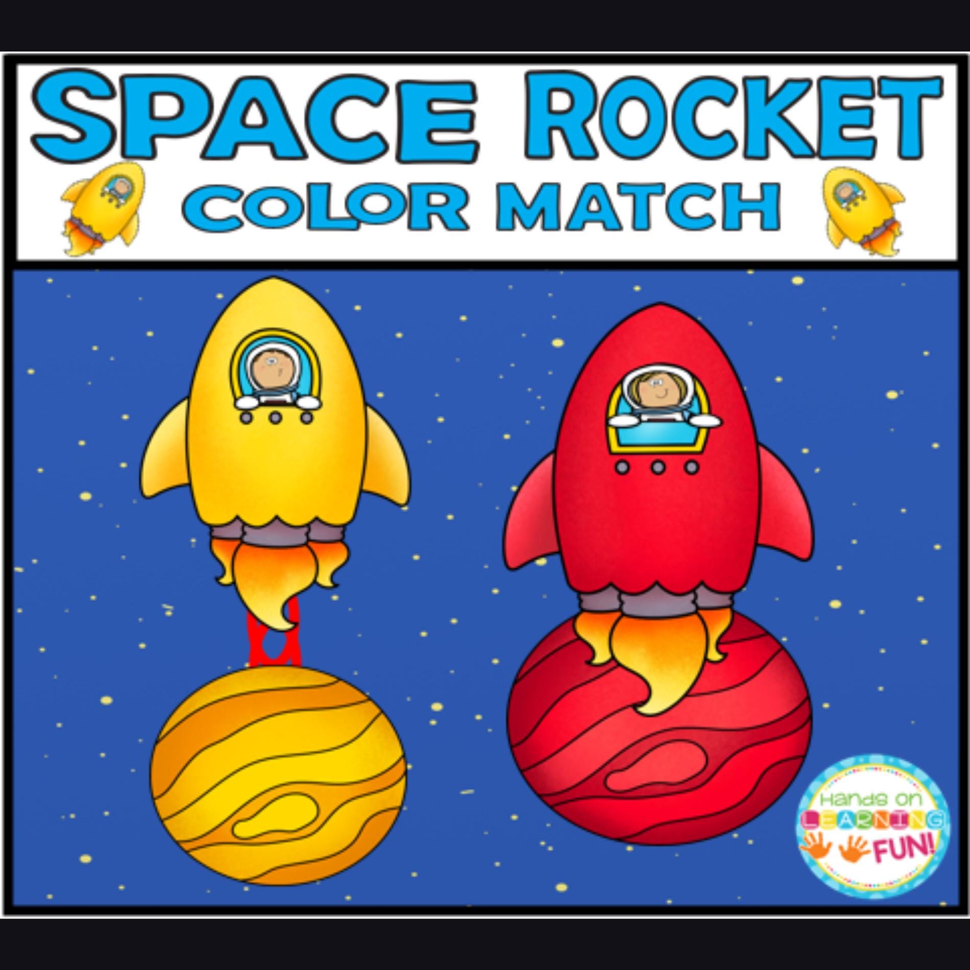 Space Rocket Color Match Activity | Preschool Printable (digital ...