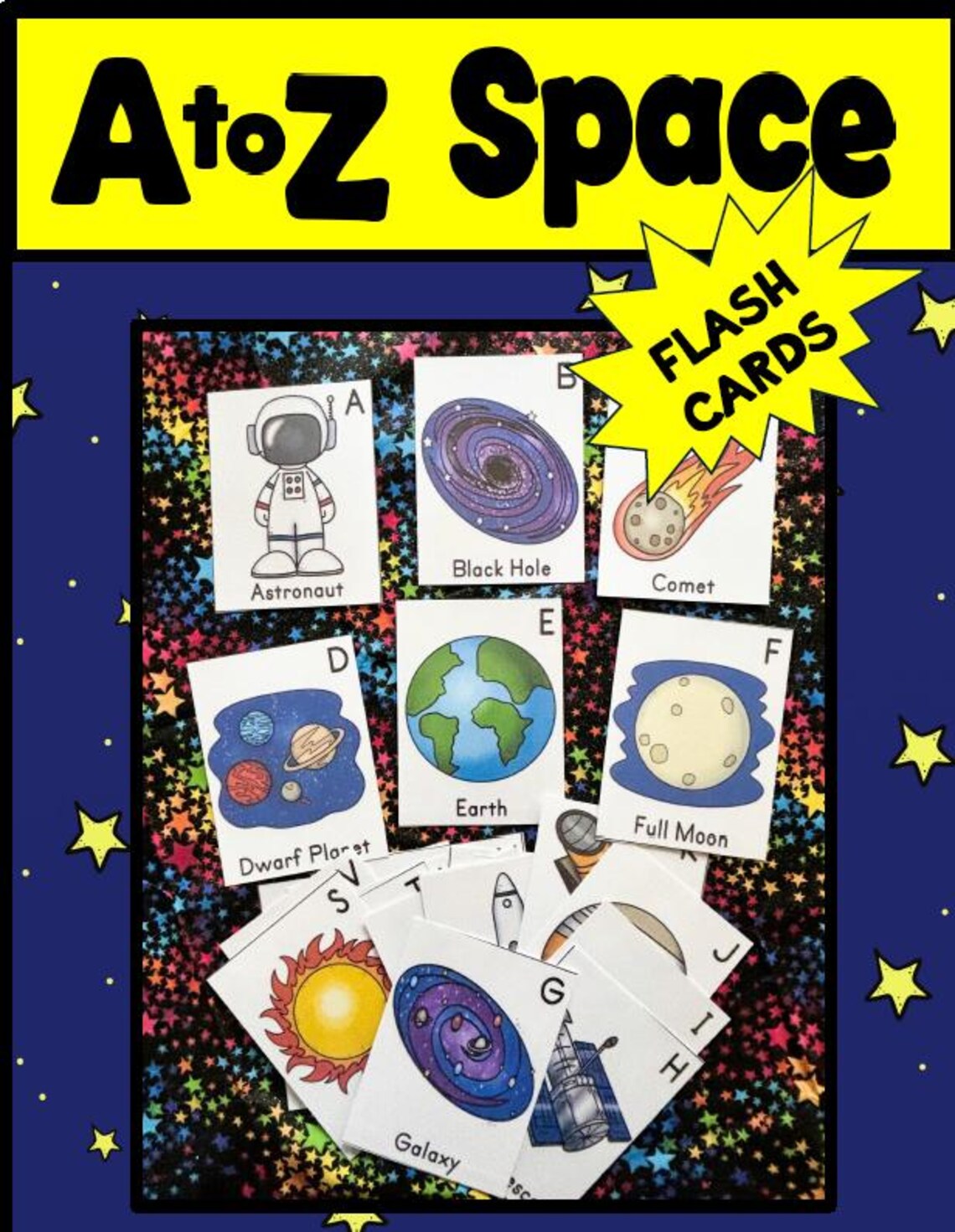 A to Z SPACE Flashcards | Outer Space | Planets |kindergarten ...