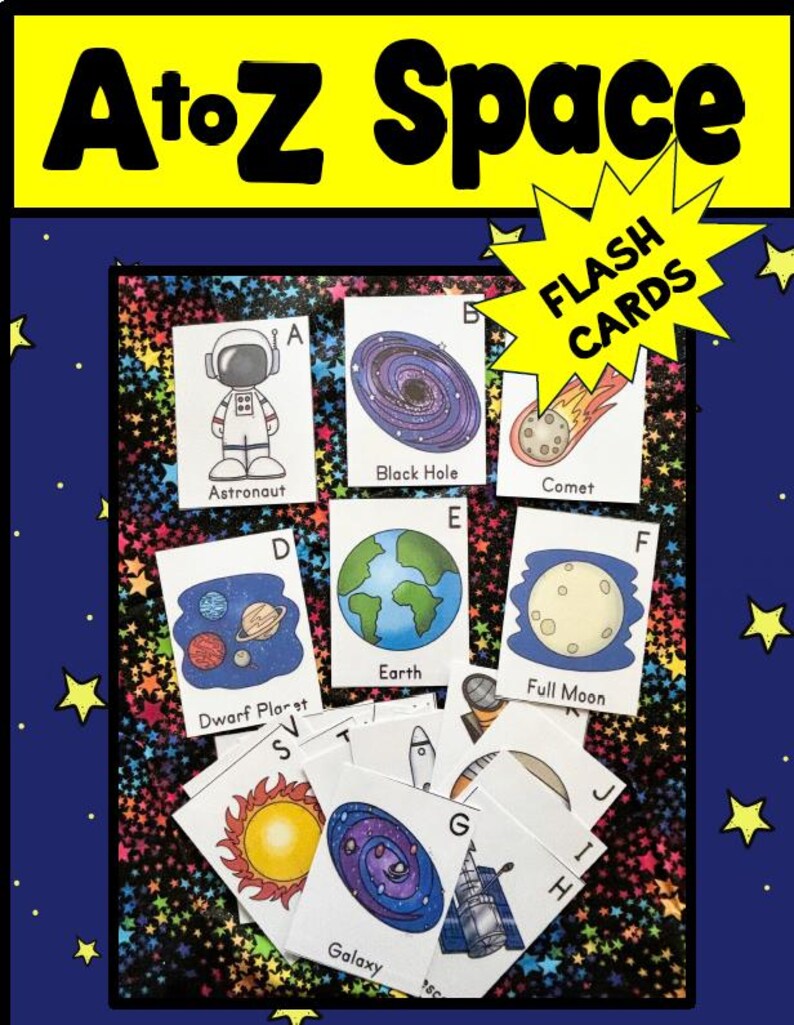 A to Z SPACE Flashcards | Outer Space | Planets |kindergarten ...