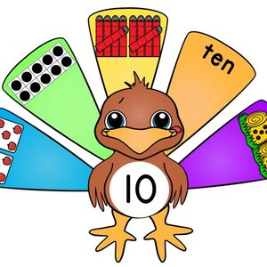 Turkey Feather Number Sort: Fall Math Task Box (PDF Pattern) - Etsy