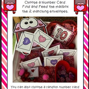 Valentine Feed Me Mailbox, Counting, Shapes, Math Center Activities ...