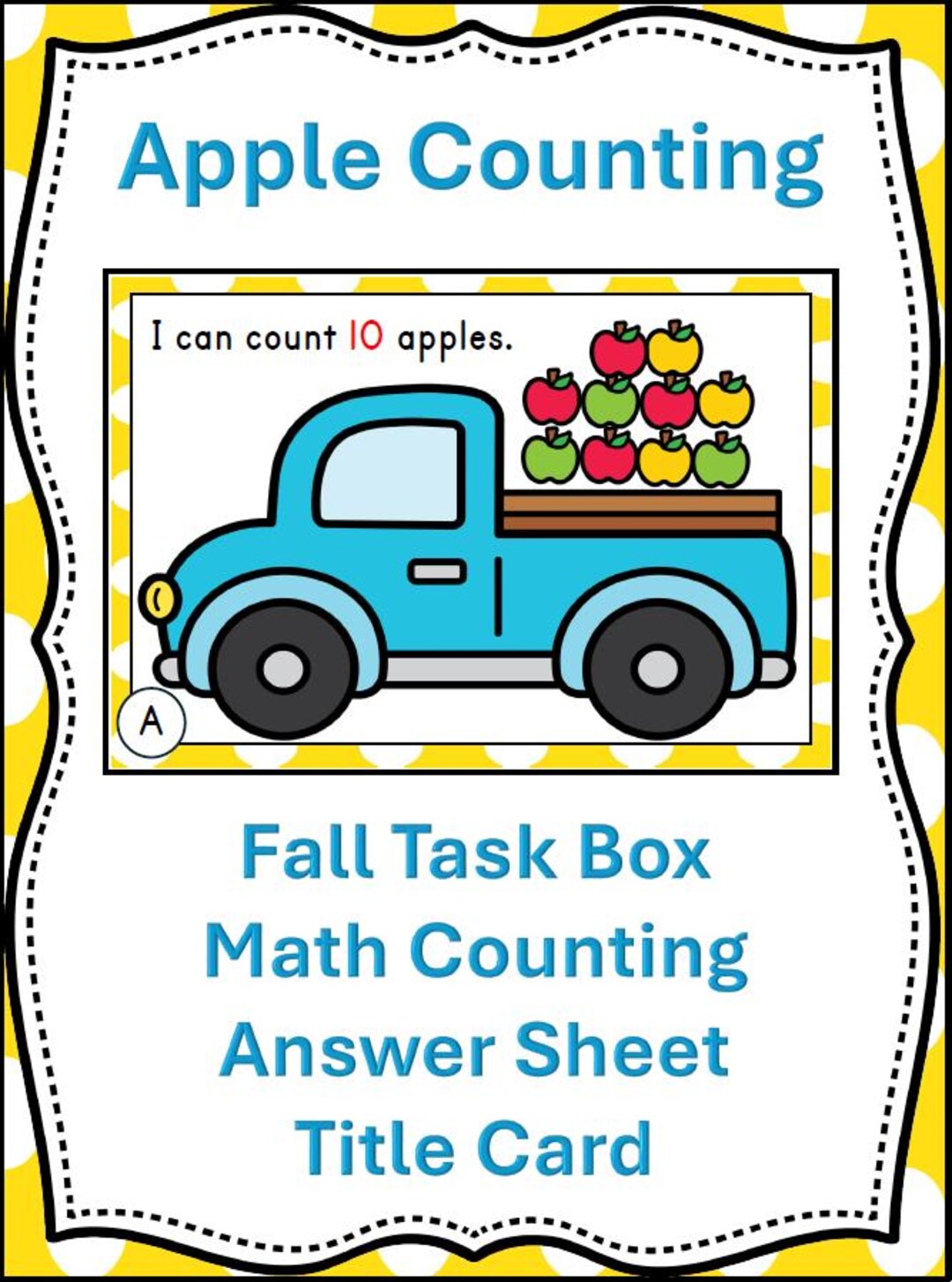 Apple Counting Number 1-10 Recognition Center Fall Task Box Math ...