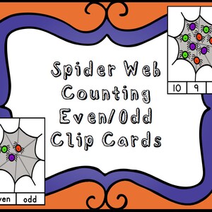 Fall Halloween Spider Count & Clip Cards: Even/odd Numbers (PDF) - Etsy