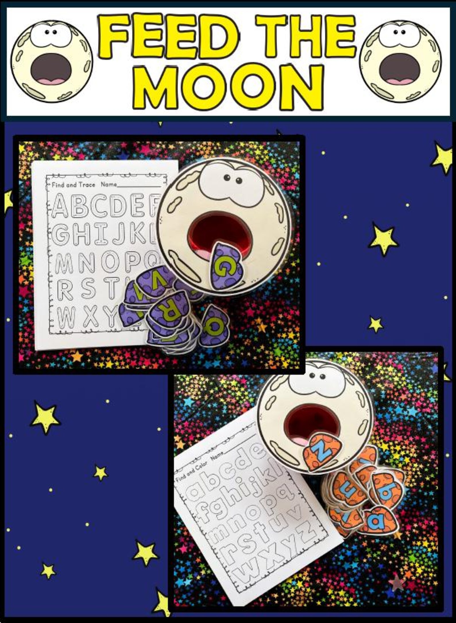 FEED THE MOON | Outer Space | Sensory Bin | Letter Activity | Initial ...