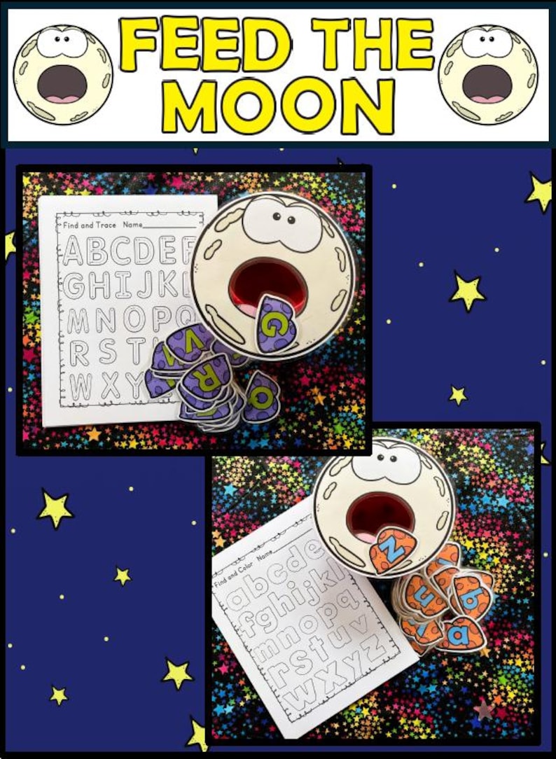 FEED THE MOON | Outer Space | Sensory Bin | Letter Activity | Initial ...