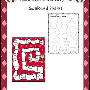 February Theme There Was an Old Lady Who Swallowed Valentine Shape ...