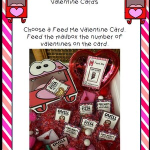 Valentine Feed Me Mailbox, Counting, Shapes, Math Center Activities ...