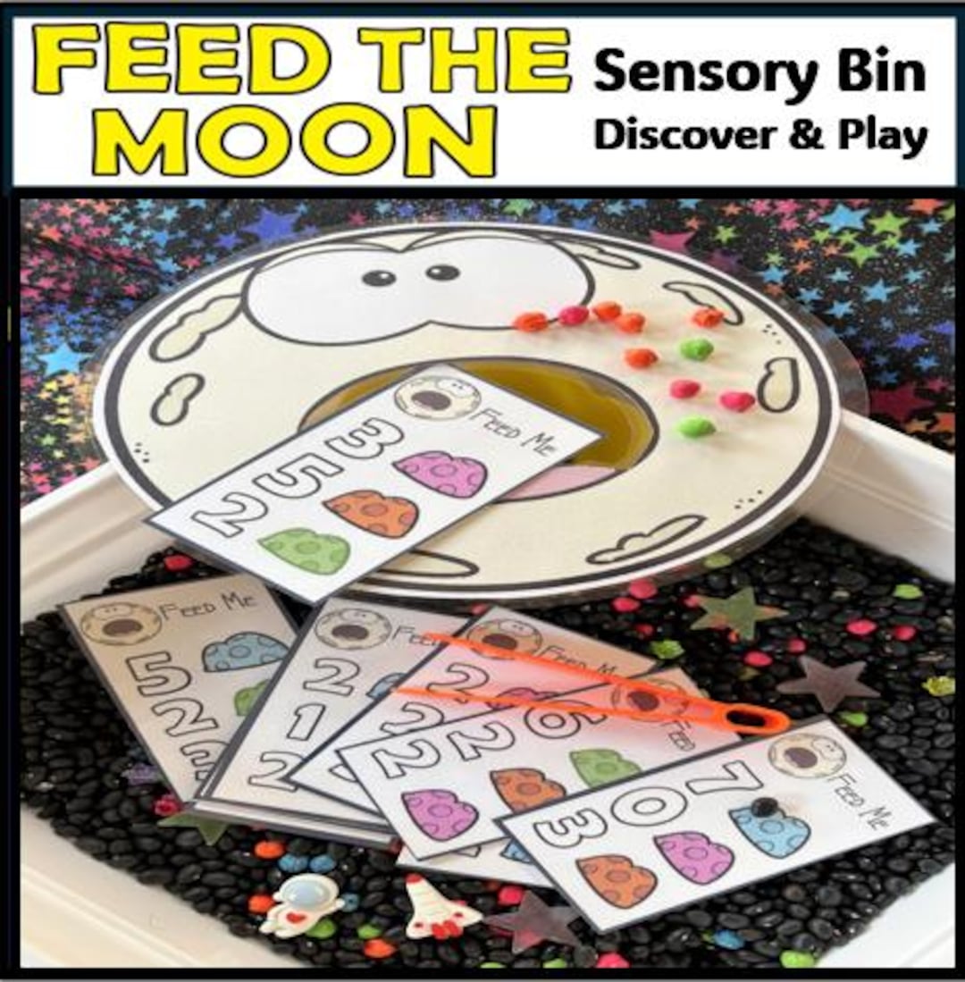 OUTER SPACE Feed Me Moon Sensory Bin| Discover and Play Kit ...