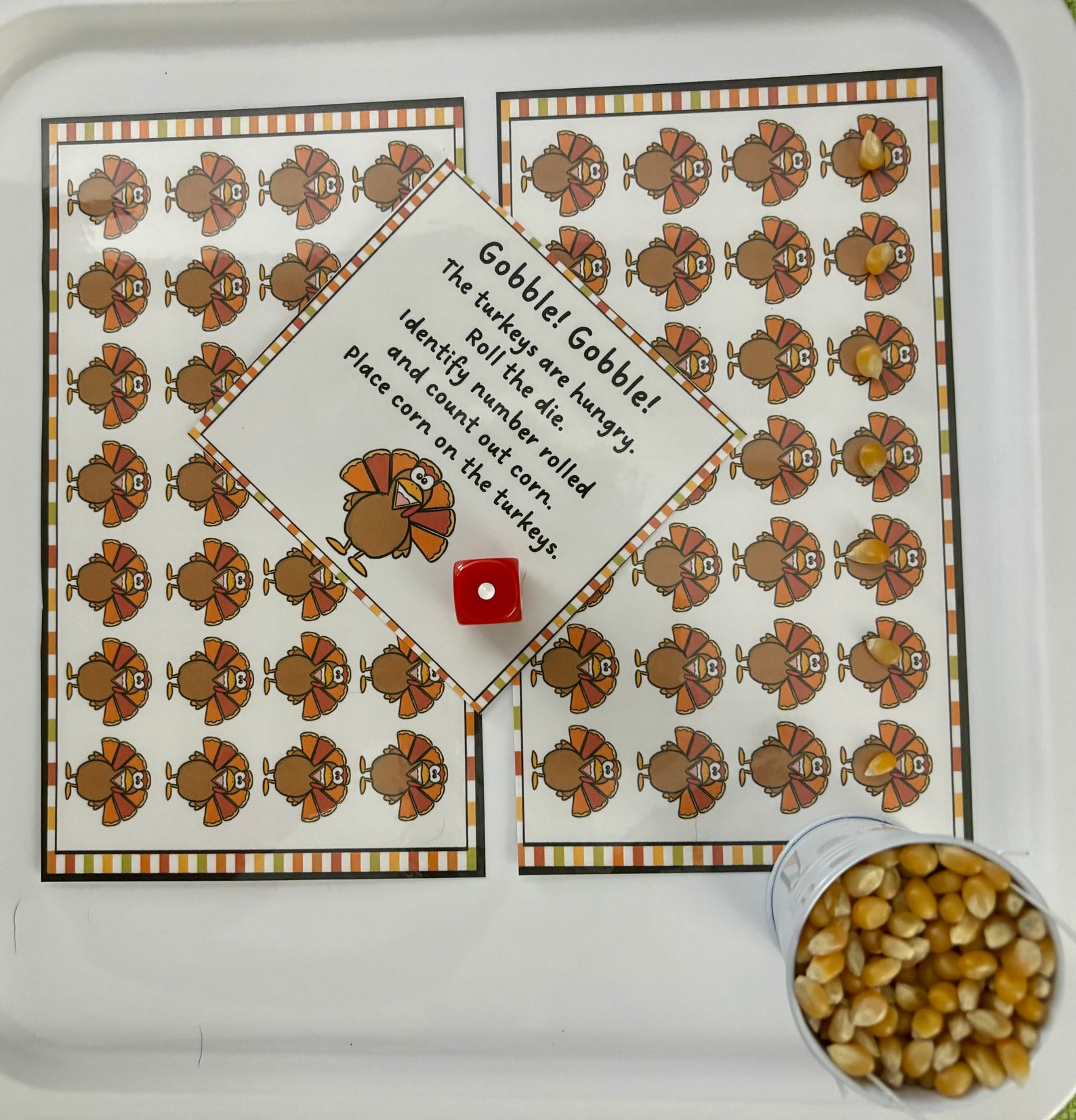 Feed the Turkey Game | Counting Recipe Cards | Sorting Math | Fall ...