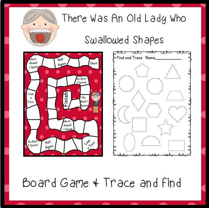 Old Lady Swallowed Shapes Game | Shape Recognition & Sorting (PDF ...