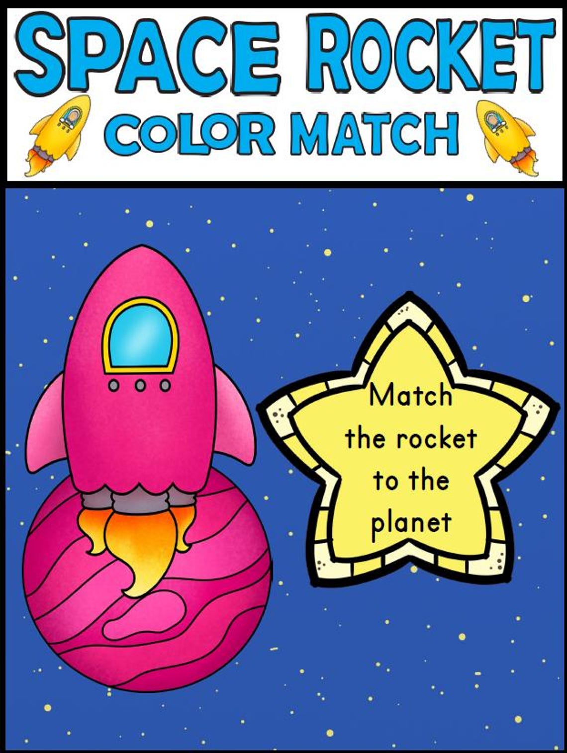Space Rocket Color Match Activity | Preschool Printable (digital ...