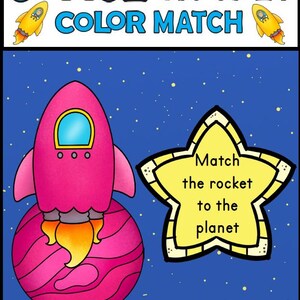 Space Rocket Color Match Activity | Preschool Printable (digital ...