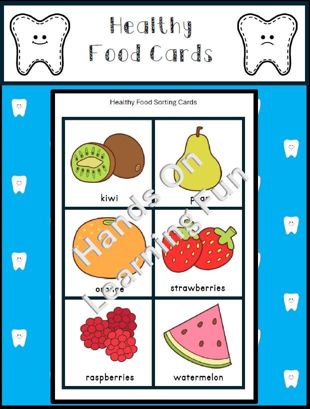 Healthy or Unhealthy Food Sort, Dental Health, Feed Me Activity ...