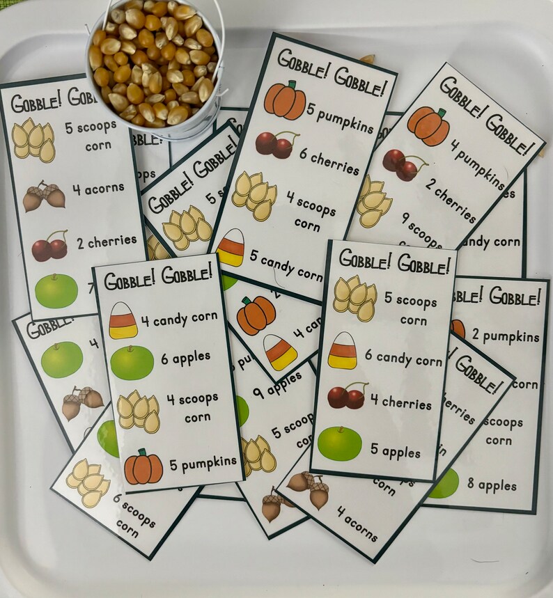 Feed the Turkey Game | Thanksgiving Math, Counting (PDF Download) - Etsy