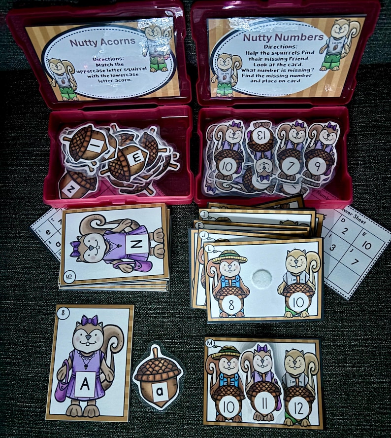 FALL Printable Task Box 16 Learning Activity Bundle Counting ABC Phonic ...