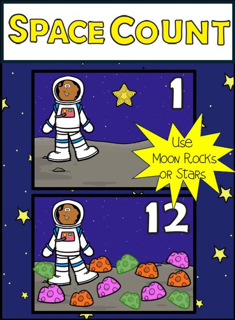 SPACE COUNTING | Math Center Activity | Kindergarten | Preschool ...