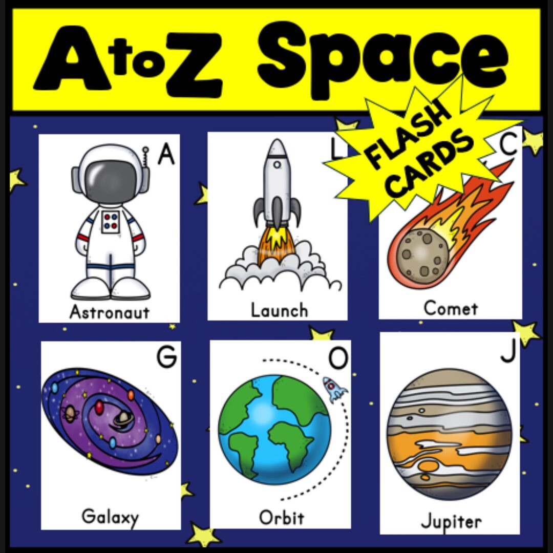 A to Z SPACE Flashcards | Outer Space | Planets |kindergarten ...