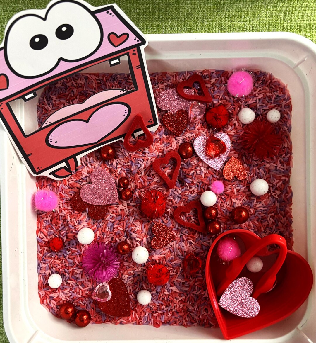 Valentine Feed Me Mailbox Sensory Bin, Math Counting, Community Helper ...
