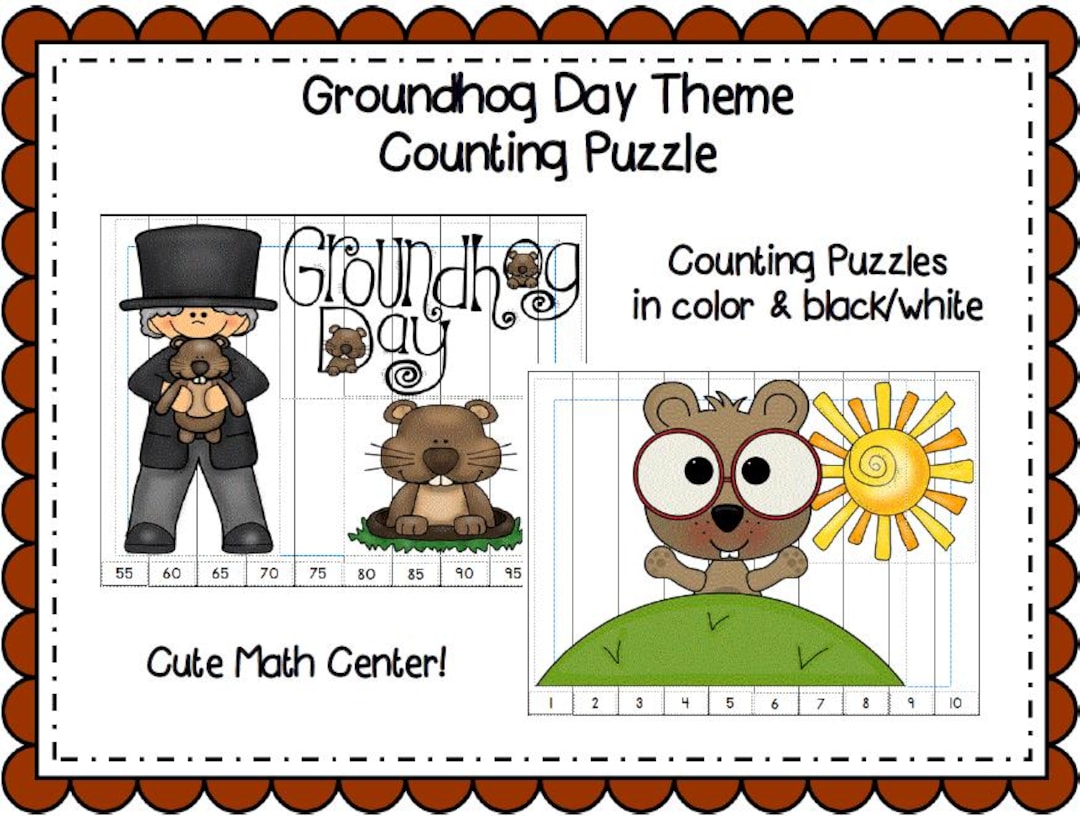 Groundhog Day Number Sequencing, Counting Puzzles, Montessori Math ...