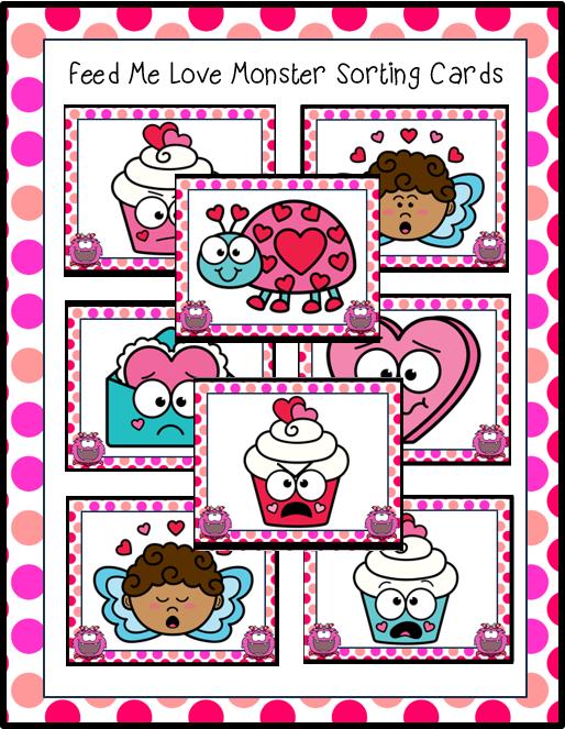 Valentine Feed Me Love Monster Emotions Activity Feeling Sensory Bin ...