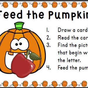 Feed the Pumpkin Task Box Center Beginning Sound & Counting up to 10 ...