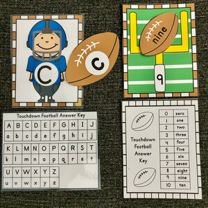 Touchdown Football Task Box Center Letter Number Recognition Sensory ...