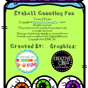 Eyeball Counting Fun Math Center Sensory Bin Activity Instant Download ...