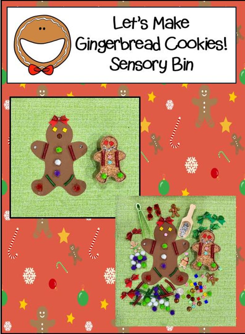 Feed Me Recipe Cards Making Gingerbread Cookies Sensory Bin Pattern ...