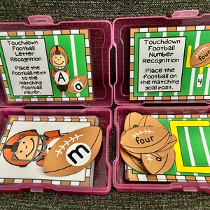 Touchdown Football Task Box Center Letter Number Recognition Sensory ...