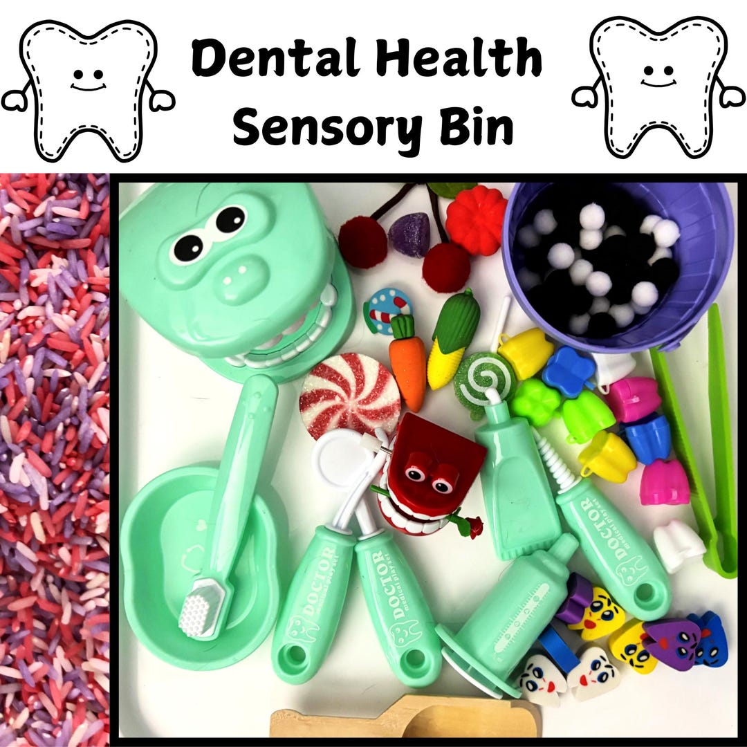 Montessori Dentist Teeth Sensory Bin Mix | Community Helper| Dental ...