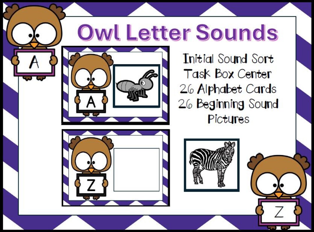 Whoo! Owl Beginning Sounds Printable Alphabet Preschool Curriculum ...