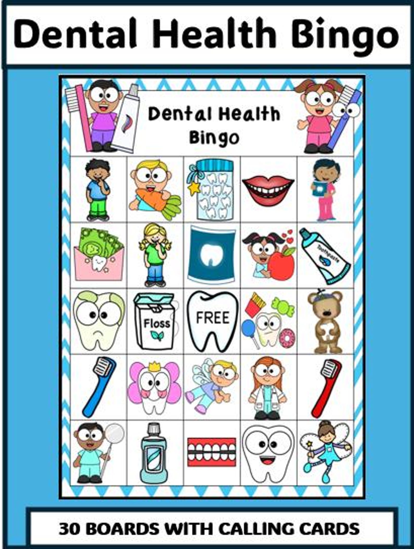 Dental Health BINGO Kindergarten L Teeth BINGO Activity | Dentist BINGO ...