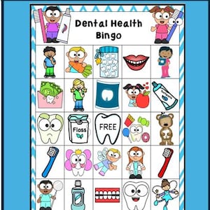 Dental Health BINGO Kindergarten L Teeth BINGO Activity | Dentist BINGO ...