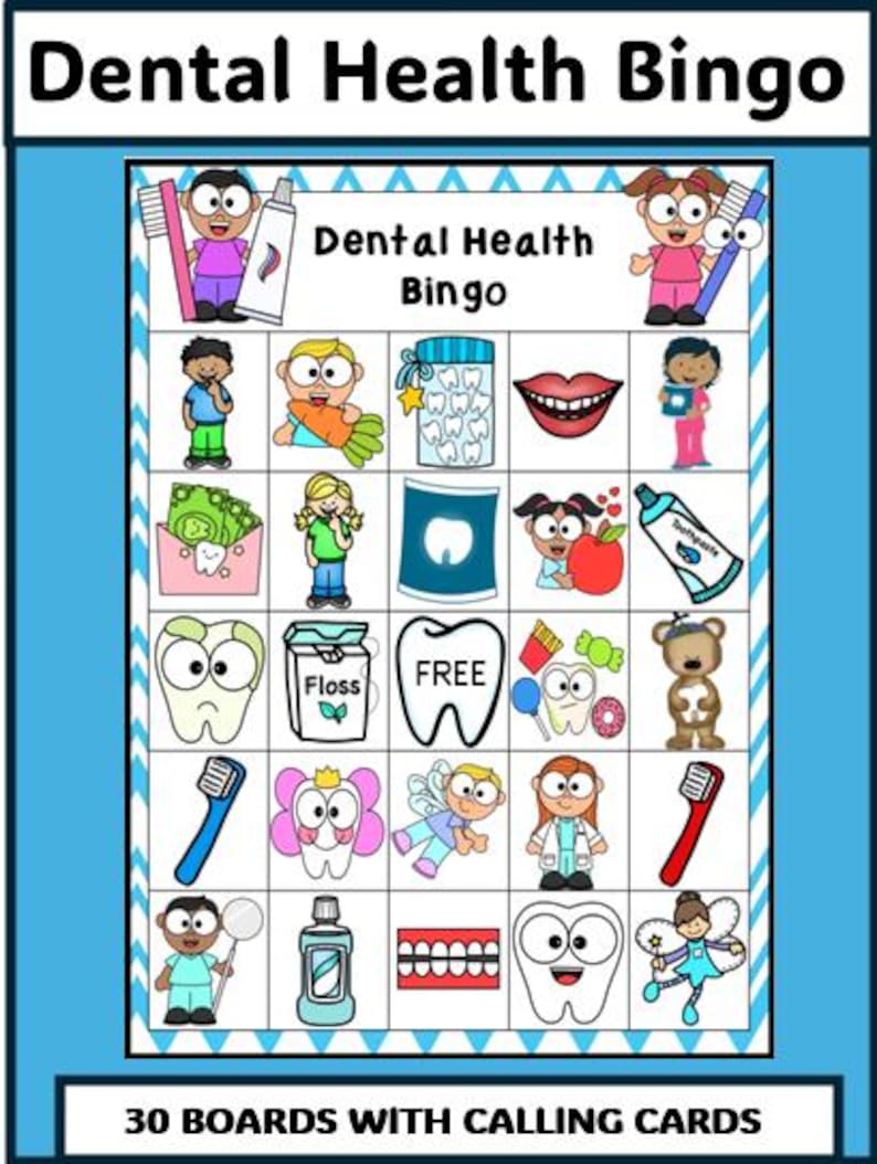 Dental Health BINGO Kindergarten L Teeth BINGO Activity | Dentist BINGO ...