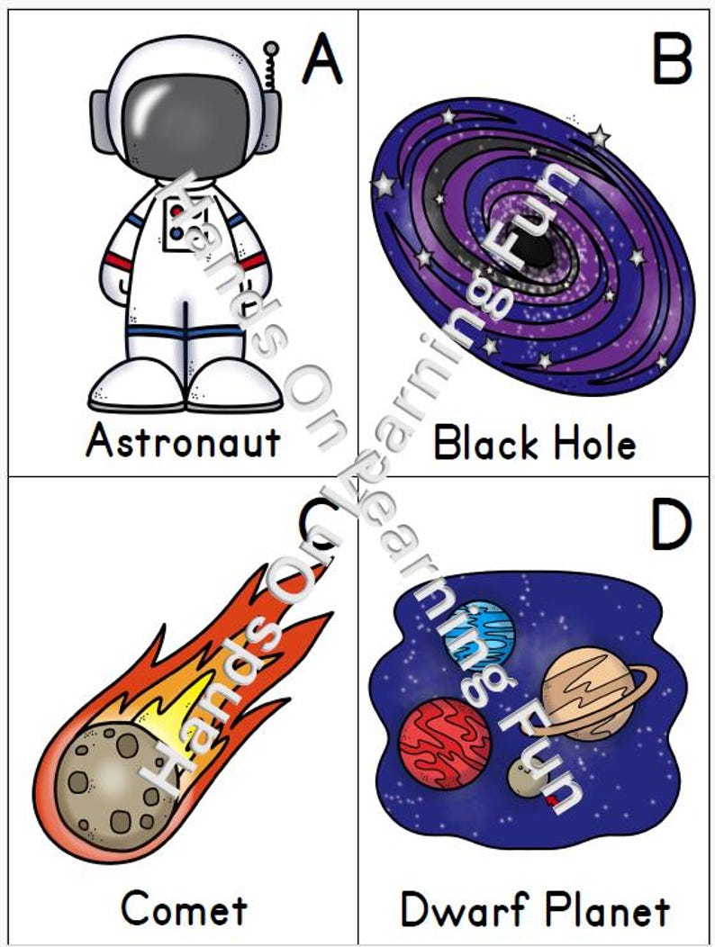 A to Z SPACE Flashcards | Outer Space | Planets |kindergarten ...