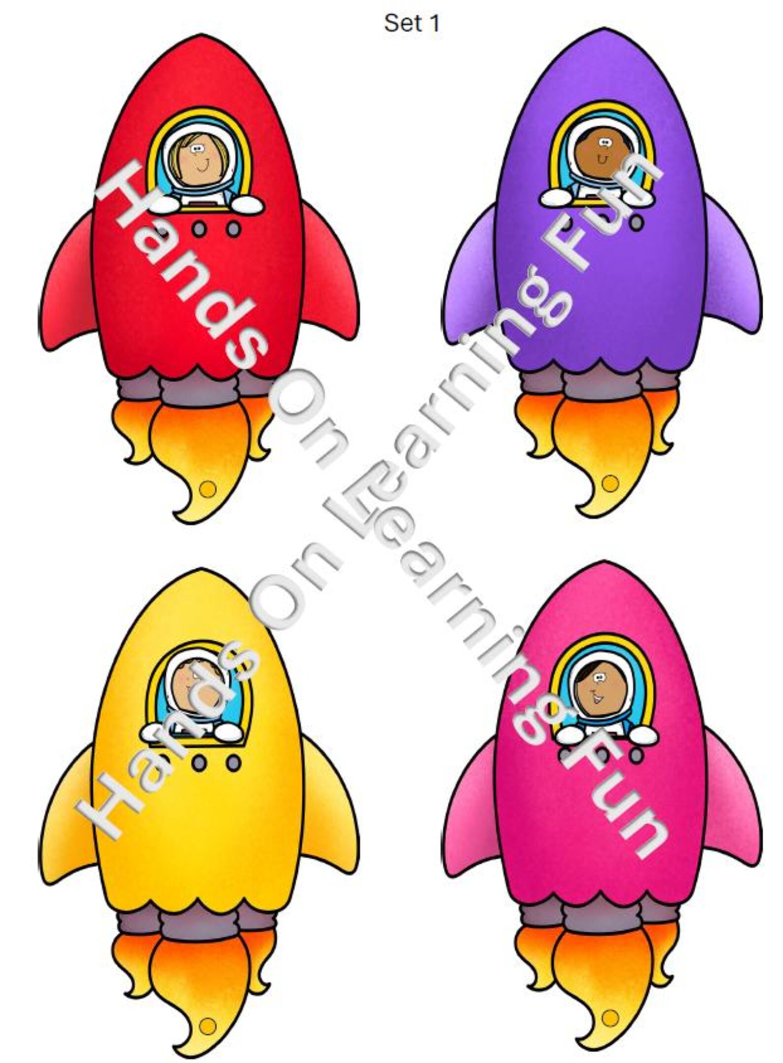 Space Rocket Color Match Activity | Preschool Printable (digital ...
