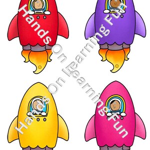 Space Rocket Color Match Activity | Preschool Printable (digital ...