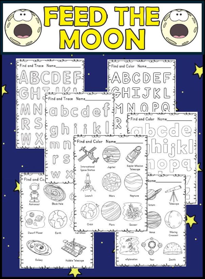 FEED THE MOON | Outer Space | Sensory Bin | Letter Activity | Initial ...