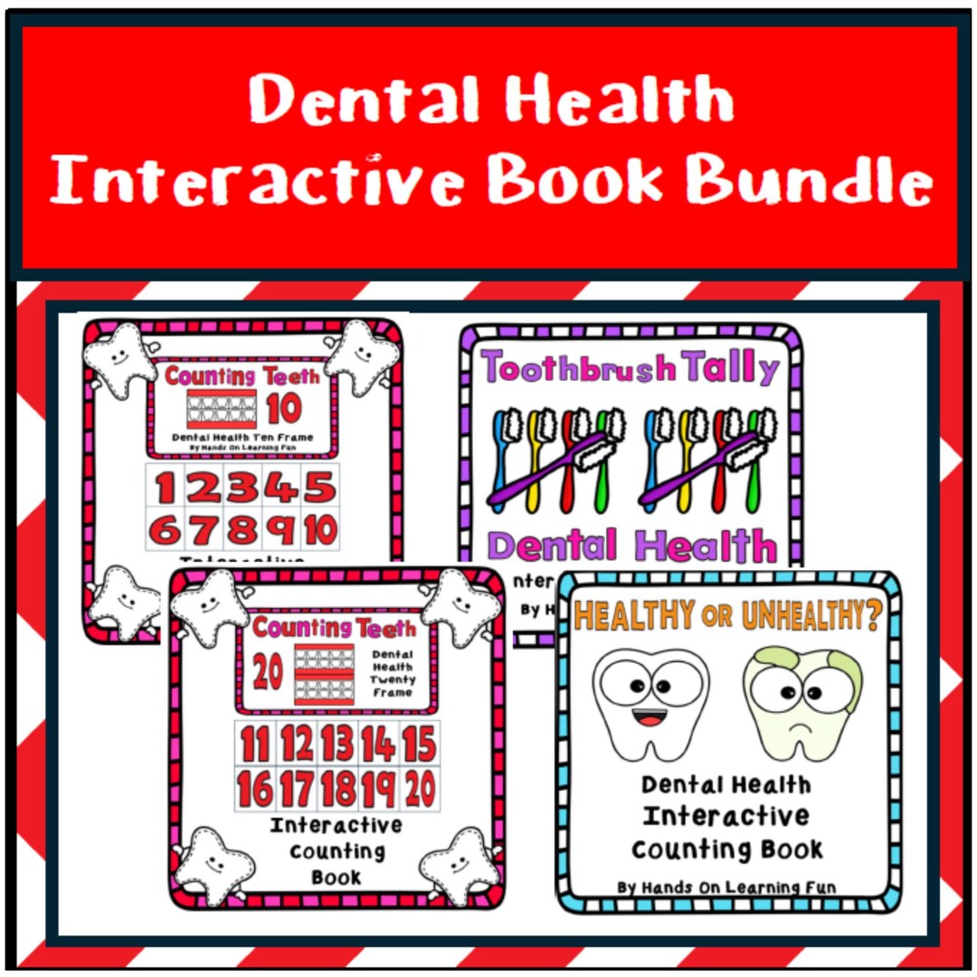 Dental Health Interactive Book Bundle L Kindergarten L Dental Activity ...