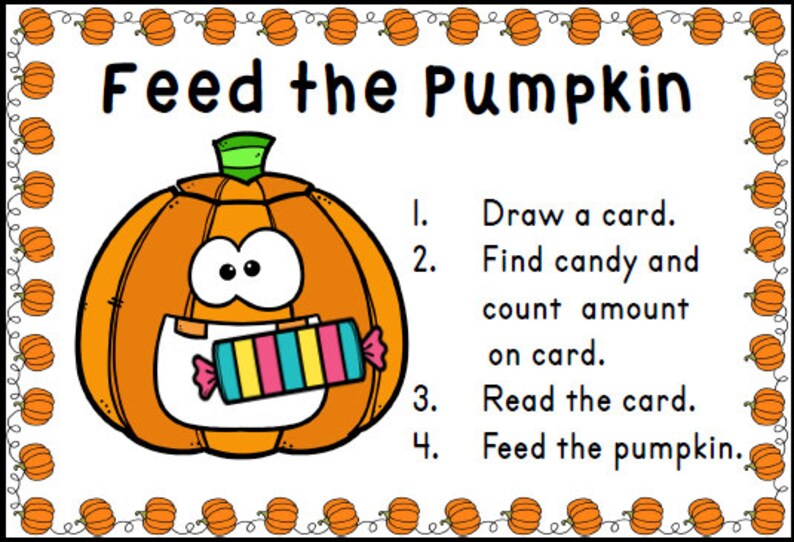 Feed the Pumpkin Task Box Center Beginning Sound & Counting up to 10 ...
