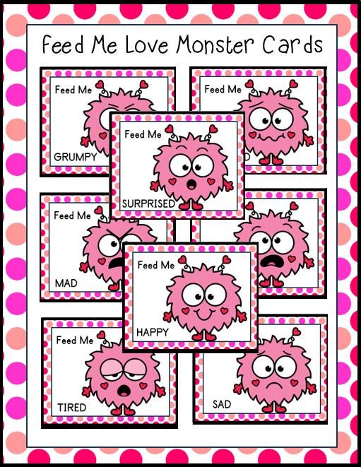 Valentine Feed Me Love Monster Emotions Activity Feeling Sensory Bin ...