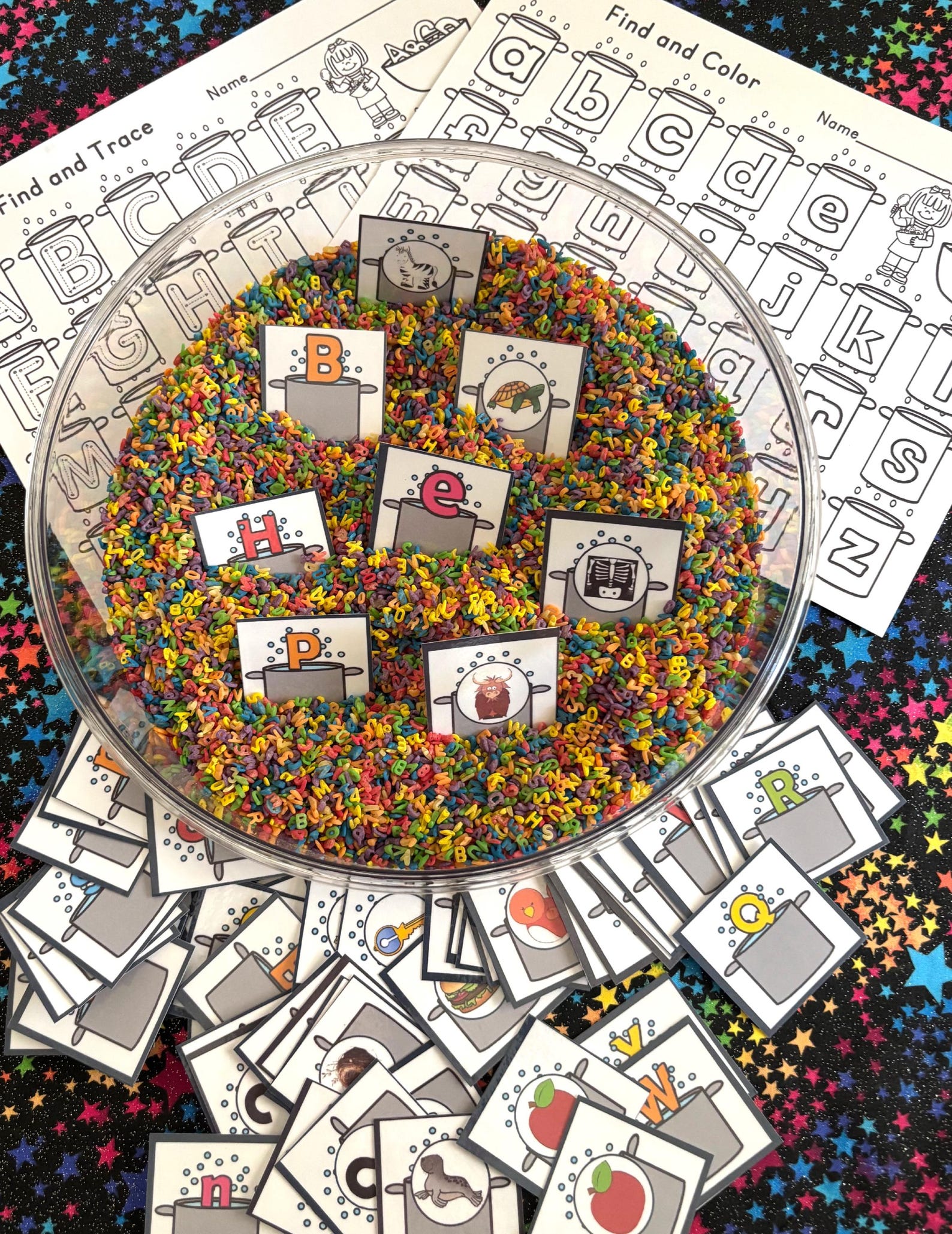 Alphabet Soup Letter Recognition Activity | Sensory Bin (PDF Download ...