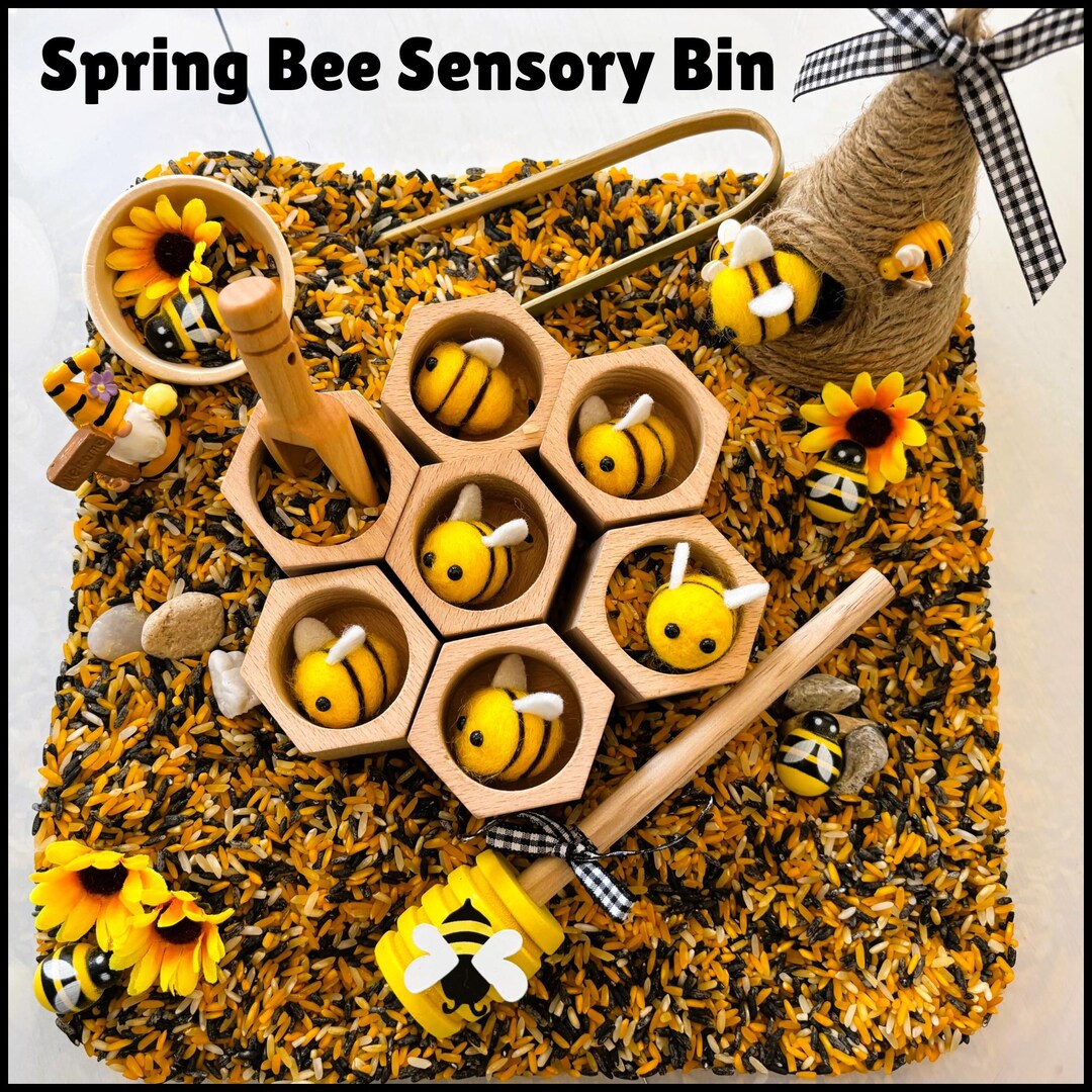 Spring Bee Sensory Bin | Build a Beehive | Loose Parts |tinker Tray ...