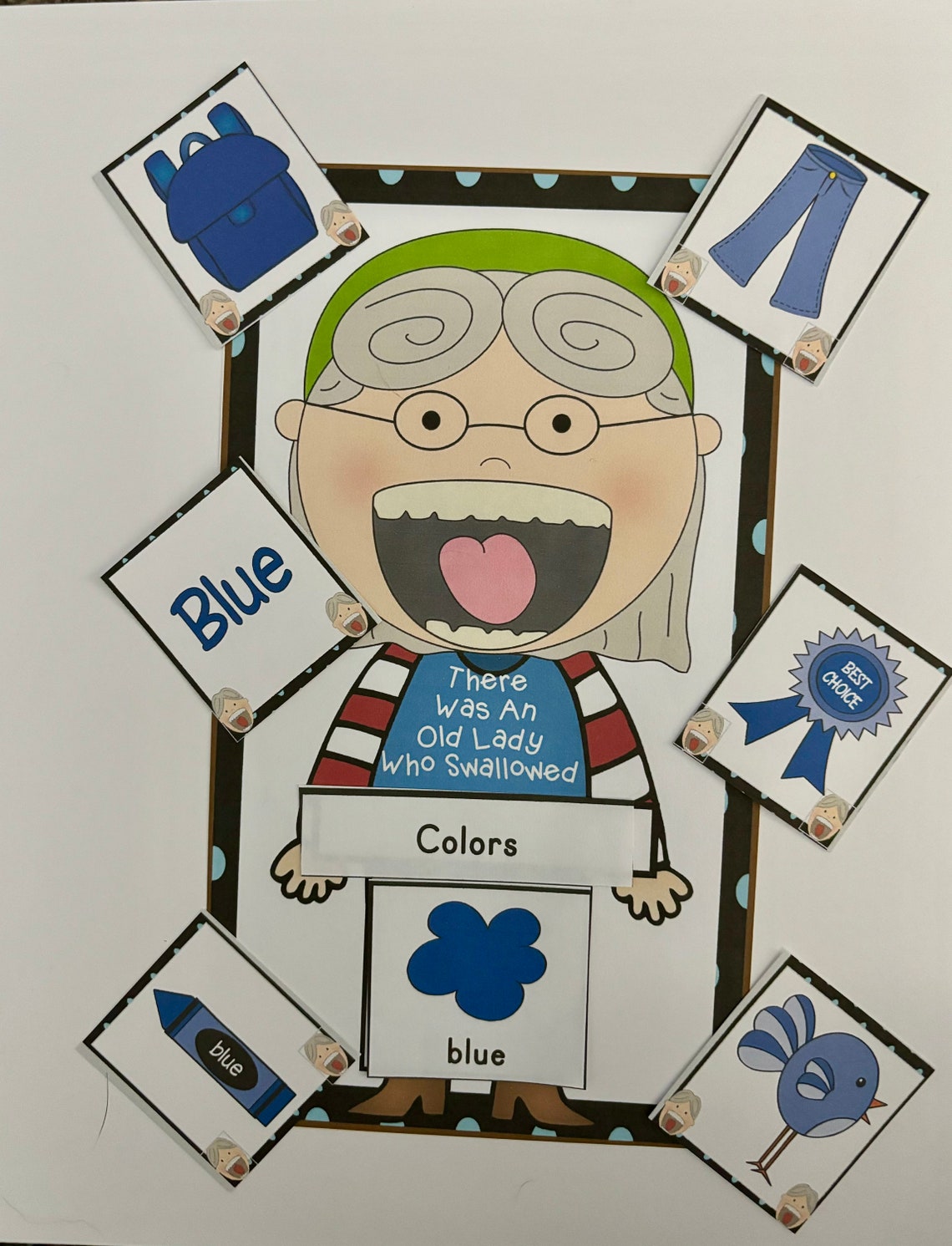 There Was an Old Lady Who Swallowed Colors Literacy Center Color ...