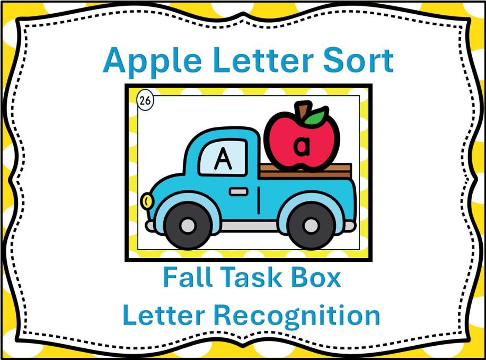 Apple Letter Sort Task Box: ABC Recognition Game (PDF) - Etsy