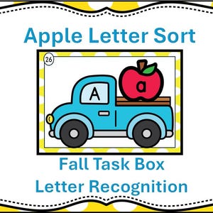 Apple Sort Alphabet ABC Recognition Center Fall Task Box Literacy ...